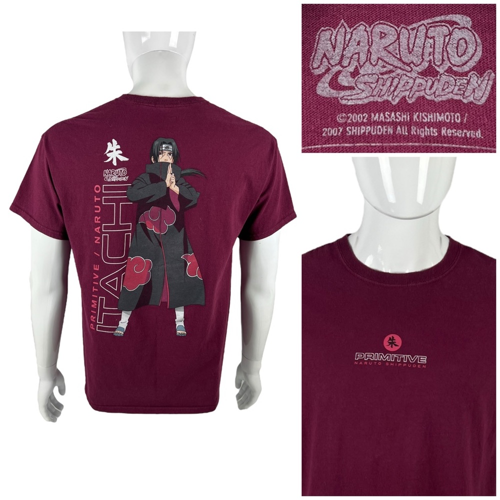 Primitive X Naruto Shippuden Itachi Burgundy Mens Lar… - Gem
